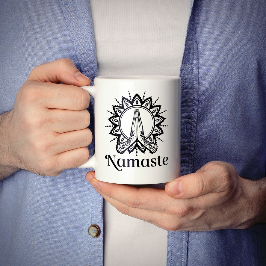 Namaste Hands Yoga Mug – 7 Chakra Store