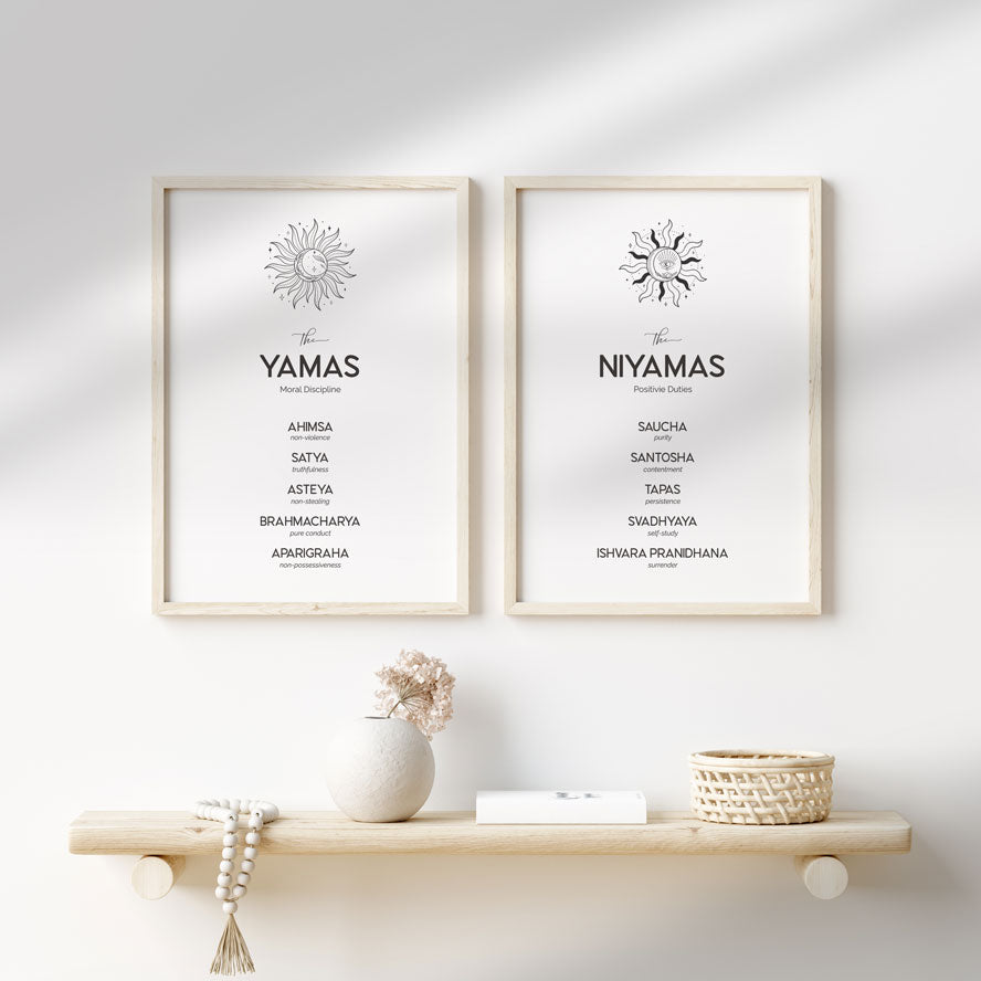 Yamas and Niyamas Poster Wall Art – 7 Chakra Store