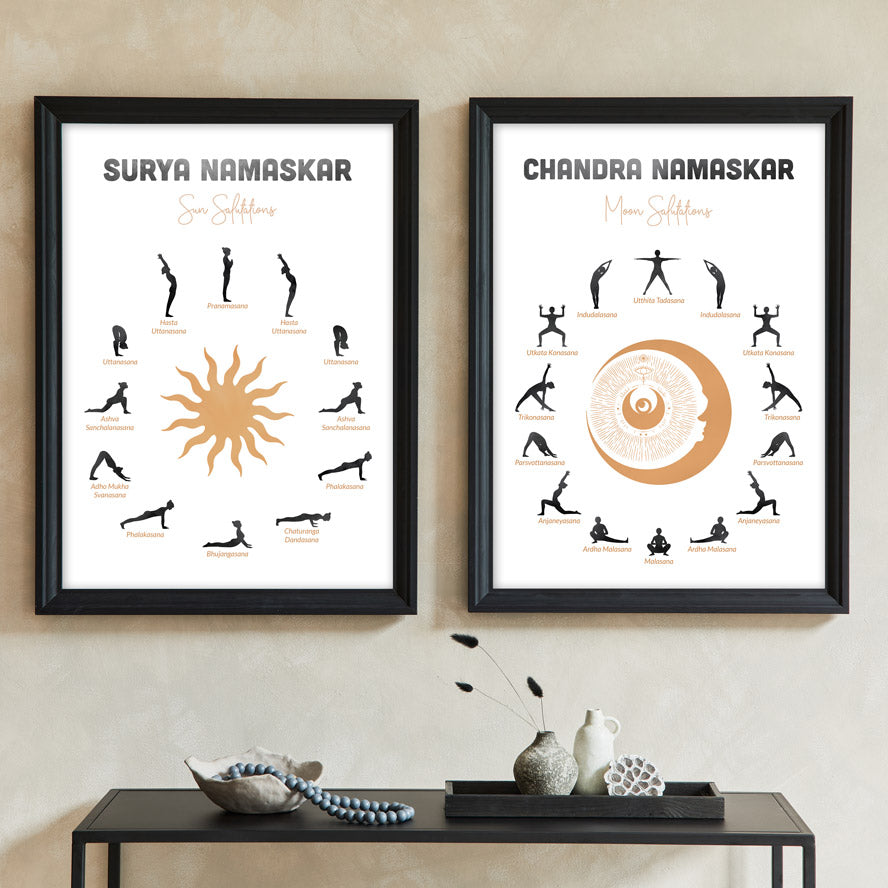 Sun & Moon Salutation Yoga Posters – 7 Chakra Store